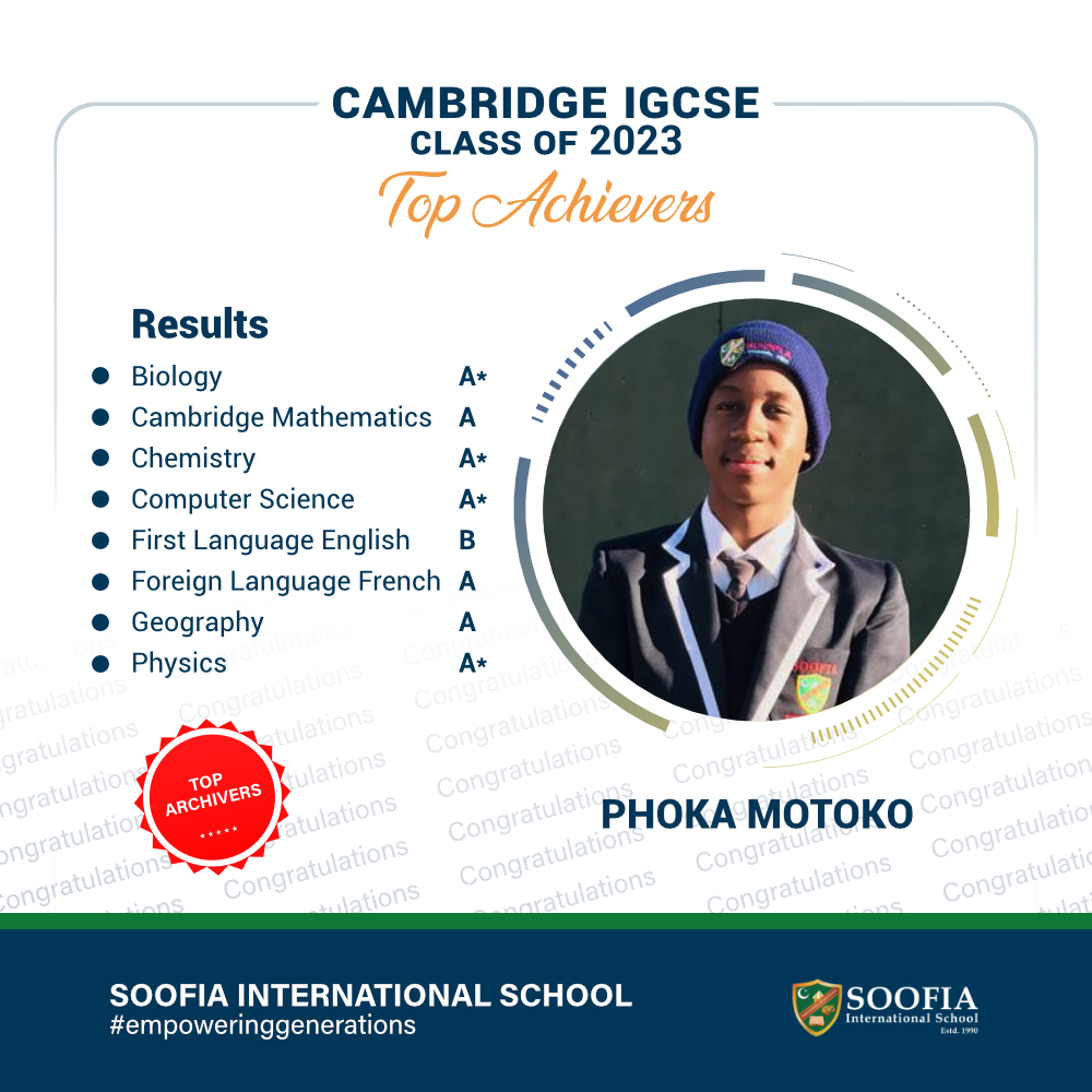 Celebrating Academic Excellence! – Soofia International School | Lesotho